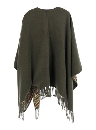 Ferragamo Cashmere Wool Blend Cape - Green