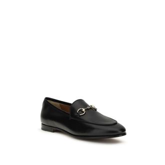 Gucci Womens Black Calf Leather Bos Taurus Slip-On Loafers