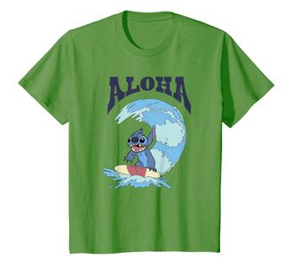 Disney Lilo & Stitch Surfer Aloha Big Wave Portrait T-Shirt