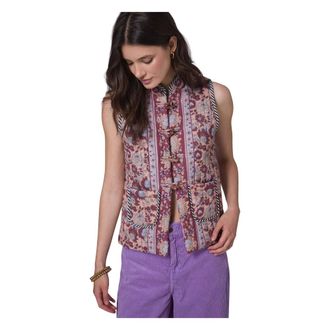 Manoush Femme, Vestes, Multicolore, Taille: 36 FR Veste Sans Manches Bohème Florale