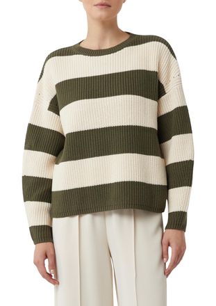 Comma Ringelpullover aus Grobstrick mit dezenten Pailletten