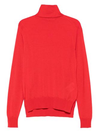 Jil Sander pull &agrave; col roul&eacute; - Rouge