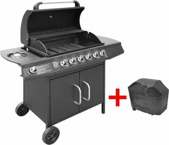 vidaXL Vidaxl - Barbecue &agrave; gaz 6 + 1 zone de cuisson Noir