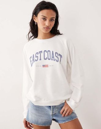 GANT East Coast - Oversize-Pullover in Wei&szlig;