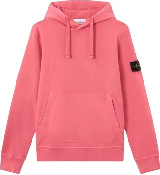 Stone Island Homme, Sweatshirts et sweats &agrave; capuche, Rose, Taille: S Sweat &agrave; capuche en molleton de coton