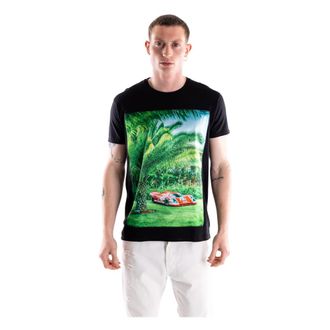 Bastille Seiden-Applikations-Print-T-Shirt - - Tops - Herren - Schwarzk - XL