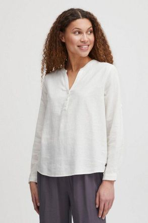 Oxmo Langarmbluse OXAnja Sommerliche Tunika aus Leinenmix