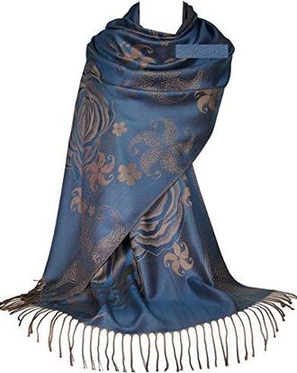 GFM &Eacute;charpe ch&acirc;le style pashmina &agrave; motif floral (FRL3), L
