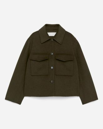 Arket Doubleface-Overshirt Aus Wolle -Gr&uuml;n