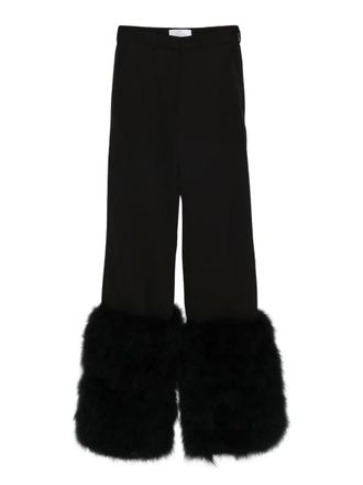 Giuseppe Di Morabito pantalon bord&eacute; de plumes - Noir