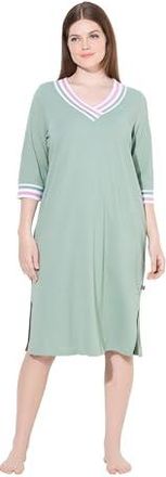 Ulla Popken gs1 data protected company 4069787000005 Nachthemd, Streifenkanten, 3/4-arm Nightgown, Sauge, 54 Femmes