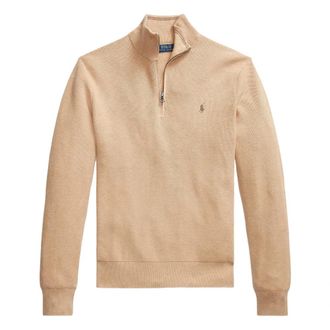 Polo Ralph Lauren Baumwoll Half-Zip Strickware - - Knitwear - Herren - Beige - XL