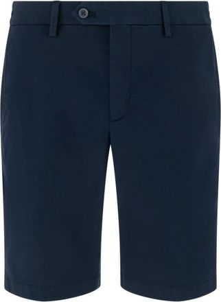 Boggi Milano Homme, Shorts, Bleu, Taille: W38 Bermuda en coton stretch