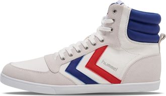 Hummel Slimmer Stadil HIGH, Unisex Hohe Sneaker, Weiß (White/Blue/Red/Gum 9228), 45 EU (10.5 UK)