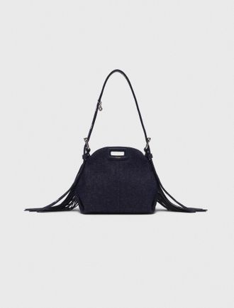Maje Sac Miss M Micro En Denim - Bleu Marine - Maje