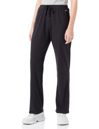 Champion Damen Athletic Micro Polar W-Quick-Dry Micropolar Fleece Drawstring Trainingshose, Schwarz, L