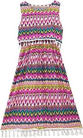 Generic Robe boh&egrave;me d&eacute;t&eacute; 2026 sans manches pour femme - Jupe de plage d&eacute;contract&eacute;e et tendance, rose vif, S