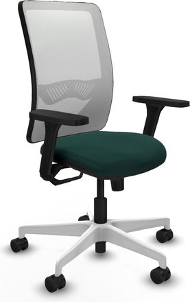 Piqueras y Crespo Gr&uuml;ner Schreibtischstuhl Zulema mit 3D-Armlehnen, h&ouml;henverstellbare Lendenwirbelst&uuml;tze, ausgestattet mit Sincro 3 Positionen und Schneidschaum, Wei&szlig;/F