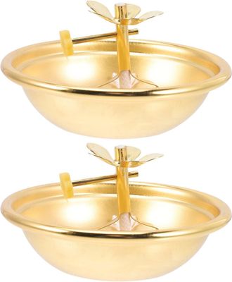 DOITOOL 2 St&uuml;ck Verstellbare Ghee &Ouml;llampe aus Legierung Traditionelle Gebetslampe f&uuml;r Innenbereich Tempelrituale und Meditation mit Einstellbarer Flamme