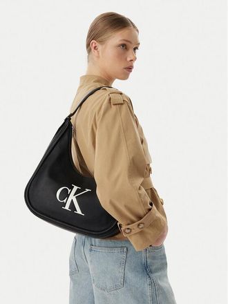 Calvin Klein Handtasche Bold Ck Crescent LV04F3427G Schwarz