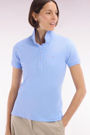 Eden Park Polo &Agrave; Manches Courtes En Piqu&eacute; De Coton Stretch Ciel Coupe Ajust&eacute;e