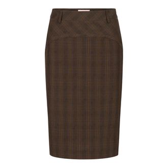 Iceberg Femme, Jupes, Brun, Taille: 38 FR Check Sheath Skirt