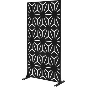 ML Design ML-Design Metall-Sichtschutz Torino, 90x180 cm, aus Stahl, Raumteiler - 3 Paneele, Trennwand erweiterbar mit St&auml;nder, Paravent freistehend, Deko