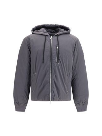 Moose Knuckles Hooded Padded Nylon Down Jacket - Gray