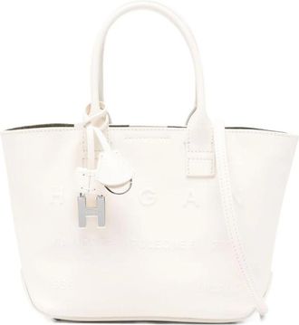 Hogan Femme, Sacs, Blanc, Taille: ONE Size Mini Sac Tote en Cuir