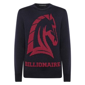 Billionaire Boys Club Homme, Pulls, Bleu, Taille: 3XL Pullover Round Neck LS Horses