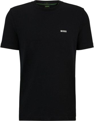 HUGO BOSS Rundhalsshirt Tee mit gummiertem Kontrast-Logo