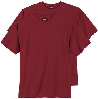 Adamo Rundhalsshirt 2er Pack T-Shirts rot Übergröße Adamo Fashion