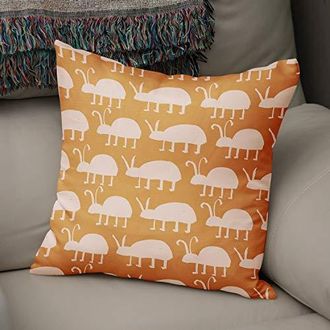 Bonamaison Le Jardin du Lin Kissen Zierkissenbezug Kissenbezug, Orange & Off White Dekoration, Für Zuhause Autos Büro Sofa Wohnzimmer Couch Schlafzimmer Dekor, 5