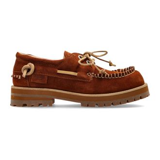 Moschino Loafer mit Wildleder und Steppnaht - - Shoes - Damen - Braun - 41 EU