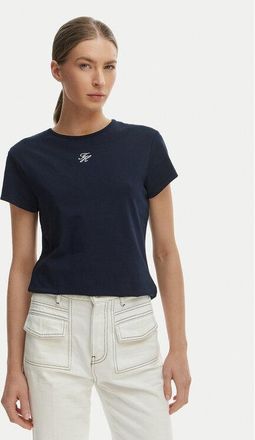 Tommy Hilfiger T-Shirt WW0WW48710 Dunkelblau Slim Fit