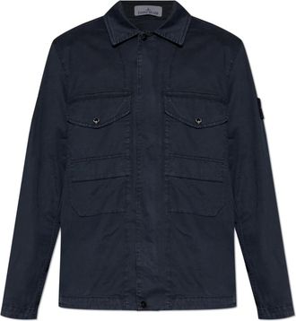 Stone Island Homme, Vestes, Bleu, Taille: S Veste chemise zipp&eacute;e