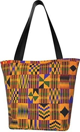 AOOEDM Sac fourre-tout Motifs ethniques africains Sacs &agrave; provisions Petit sac de march&eacute; r&eacute;utilisable Sacs fourre-tout de plage Sacs de voyage