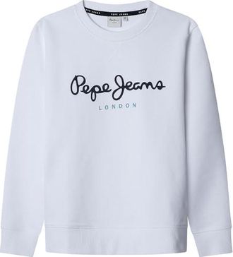 Pepe Jeans London Art Crew Maillot de survêtement, Blanc (Blanc), 16 Ans Garçon