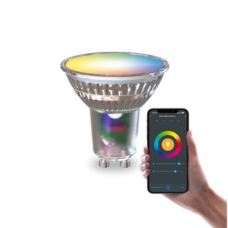 Calex Smart LED Spot, GU10, PAR16, RGB-Farben & kalt- bis warmwei&szlig; Licht, dimmbar, WLAN App- & Sprachsteuerung