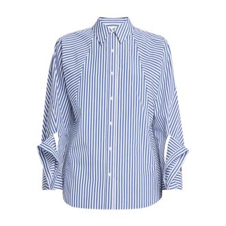 3.1 Phillip Lim Blau Gestreiftes Hemd Oversized Klassischer Kragen - - Blouses & Shirts - Damen - Blau - XS/S