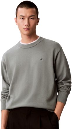 Calvin Klein Herren Ls Ez Cotton Crewnk Sweater 12Gg Lv04Rc309G Pullover, Grey (Autumn Green), M