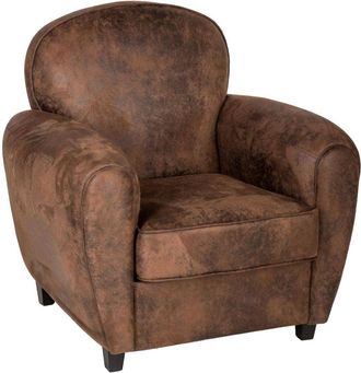 Atmosphera Atmosphera - Clubsessel Stanis in Antiklederoptik - Kastanienbraun