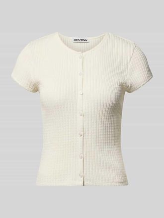 Review Slim Fit T-Shirt mit durchg&auml;ngiger Knopfleiste Modell AJOUR