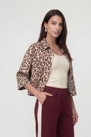 Monari Kurzjacke Jacke Leodruck Allover Regular fit mit Leomuster