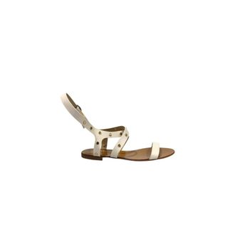 Borbonese Femme, Chaussures, Blanc, Taille: 37 EU Sandales &agrave; Brides en Cuir V&eacute;ritable