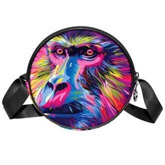 Generic Sac &agrave; bandouli&egrave;re rond rond pour femme, petit sac &agrave; bandouli&egrave;re avec fermeture &eacute;clair, bretelles r&eacute;glables, style d&eacute;contract&eacute;, pour femmes et filles