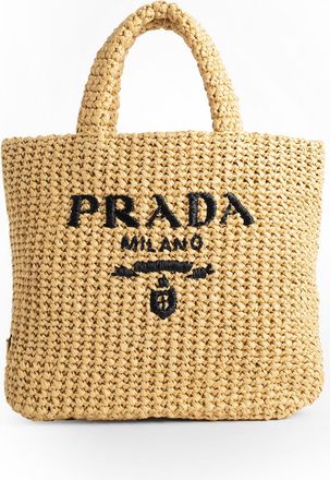 Prada Raffia Crochet Tote Bag