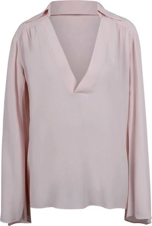 Federica Tosi Femme, Blouses et Chemises, Rose, Taille: 40 FR Blouse &agrave; Col V