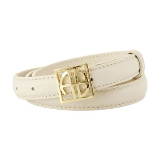 Anine Bing Ceinture Monogramme en Cuir Blanc - &Eacute;l&eacute;gant - Femme - Accessoires - Blanc - Taille: M