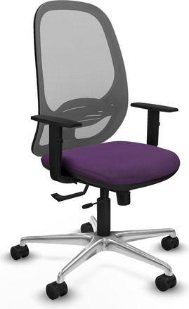 Piqueras y Crespo Schreibtisch mit Rollen Cilanco mit 1D-Armen, h&ouml;henverstellbare Lendenwirbelst&uuml;tze, ausgestattet mit Syncro/Translack und Schneideschaum, Grau/Violett